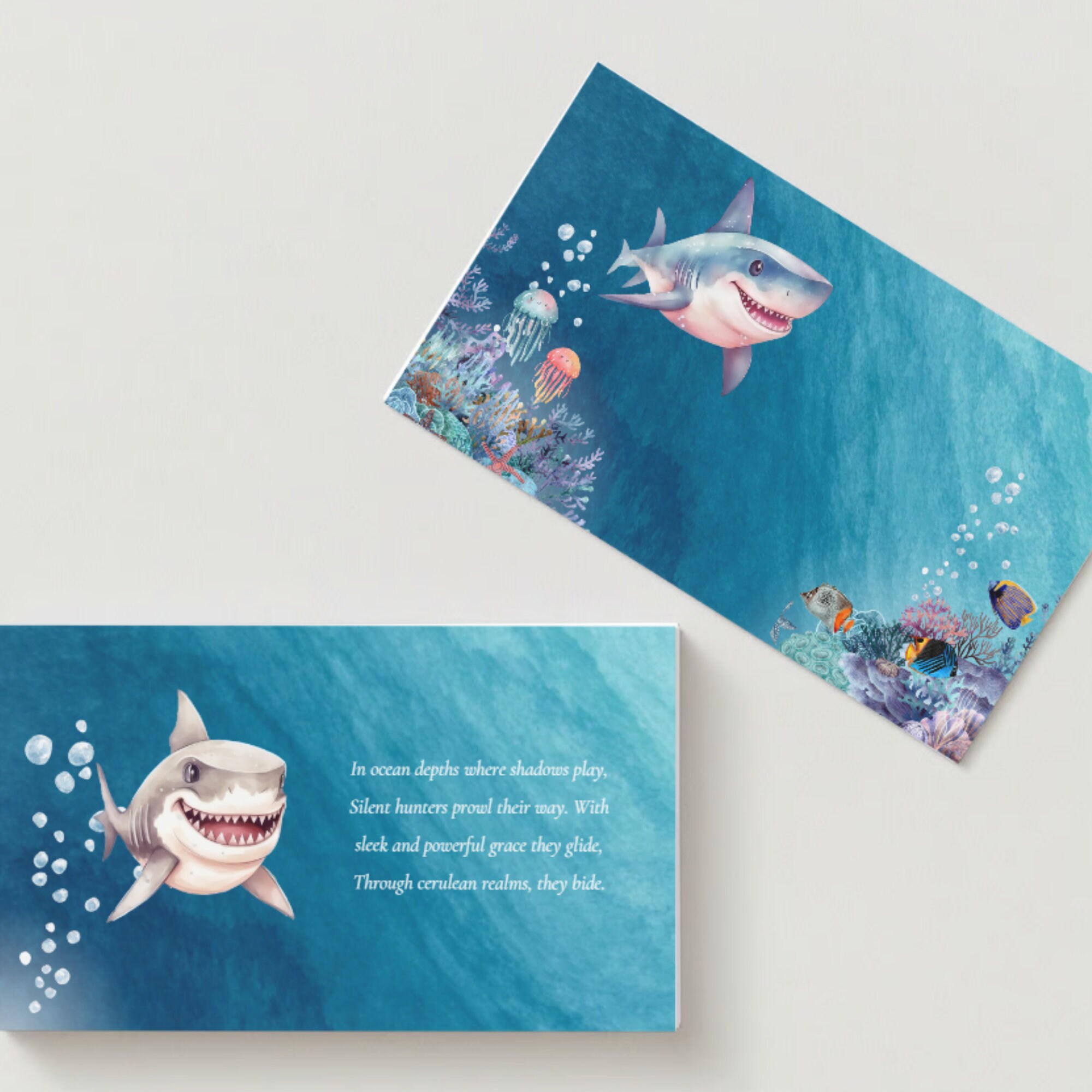 Sharks Watercolor Clipart Bundle, Digital Download, Watercolor Painting ...