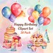 Watercolor Birthday Party Cake, Balloons Clipart Bundle of 20 ...