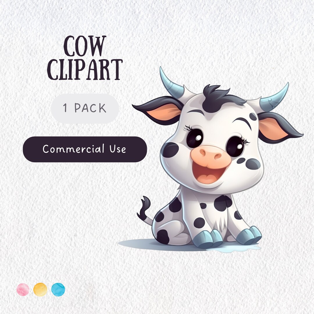 Cow Clipart, Cute Cow PNG, Commercial Use, Graphic Design Illustration ...