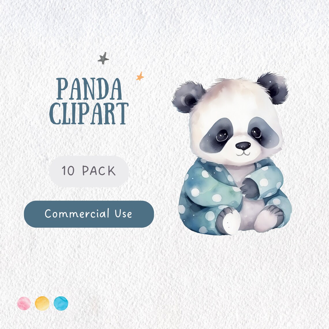 Cute Pandas Watercolor Clipart Set, 10 Cute Panda, Baby Panda Clipart ...