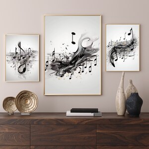 Music Note Watercolor Clipart, Wall Art Digital Prints, Music Notation ...