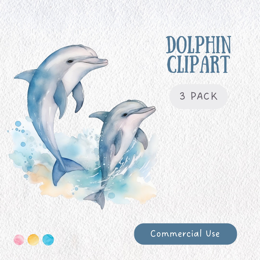Dolphin Watercolor Clipart, Watercolor Painting, Watercolor Art ...