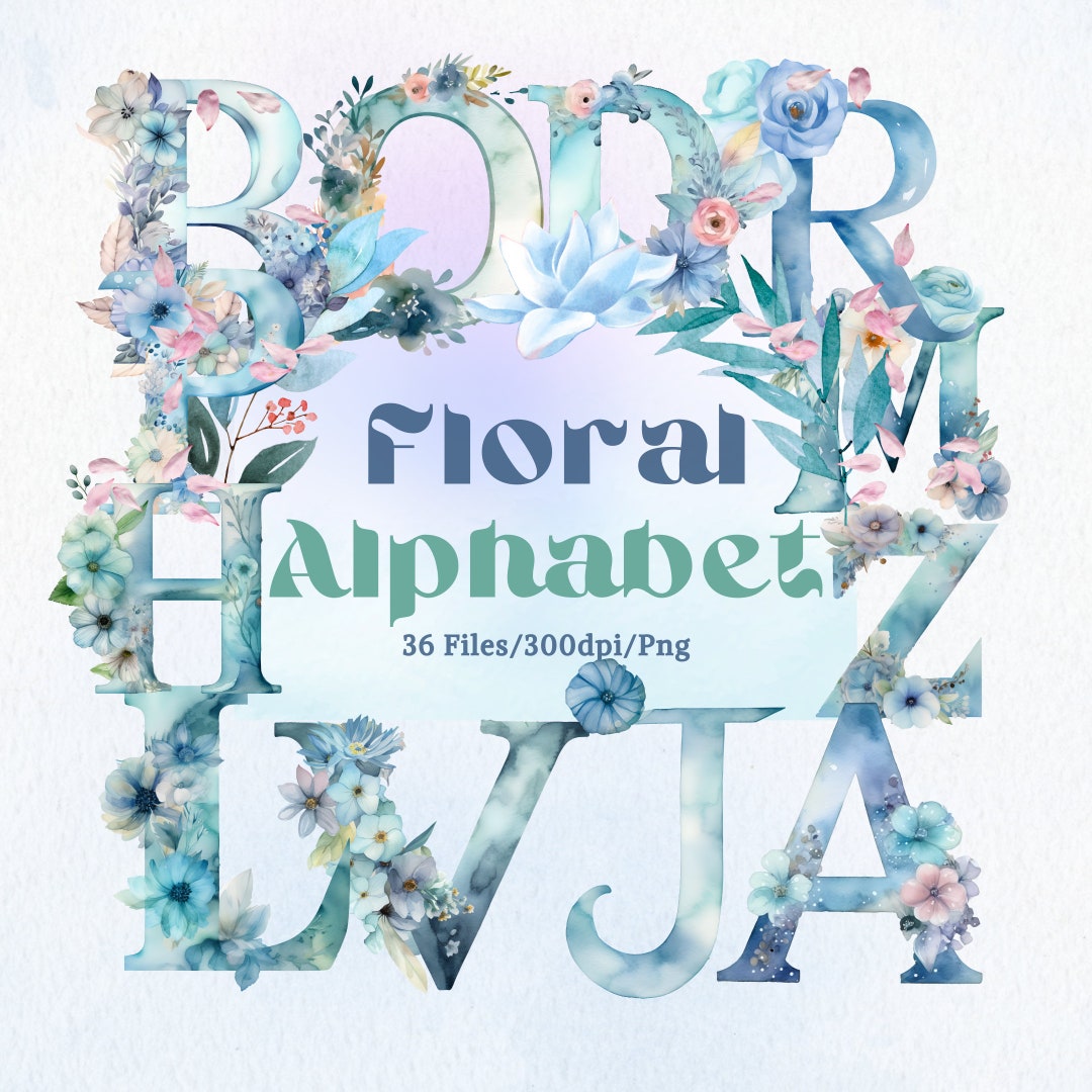 Letters Clipart, Flower Letters, Alphabet Clipart, Alphabet PNG ...