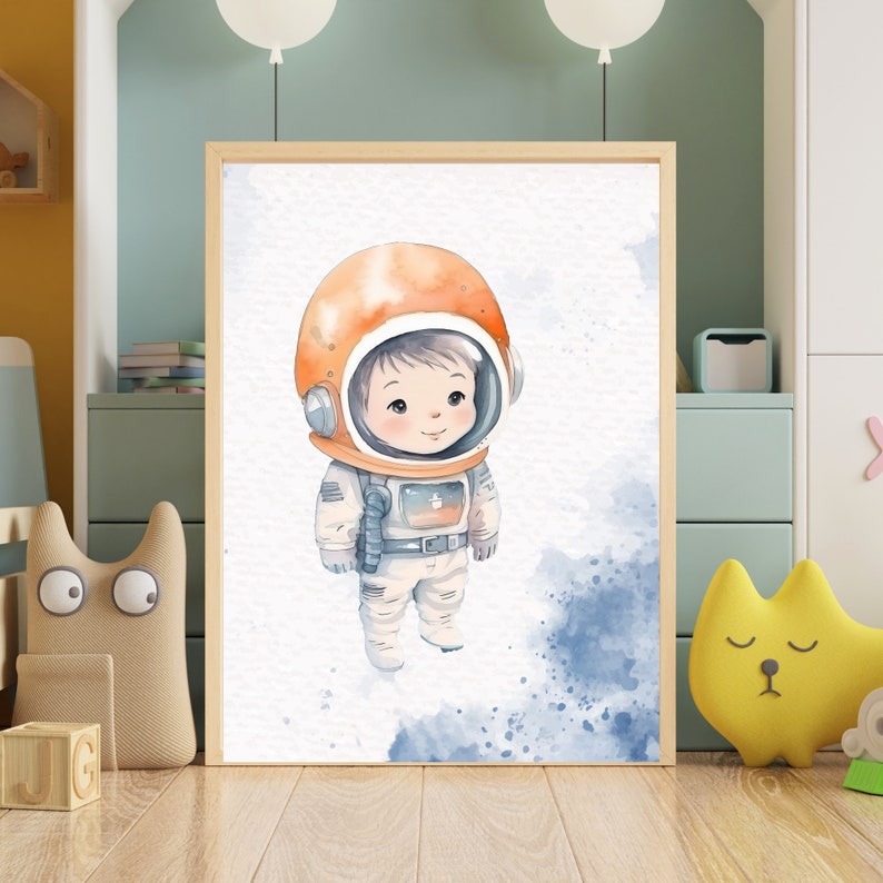 Space Astronaut Watercolor Clipart Cute Astronaut PNG - Etsy