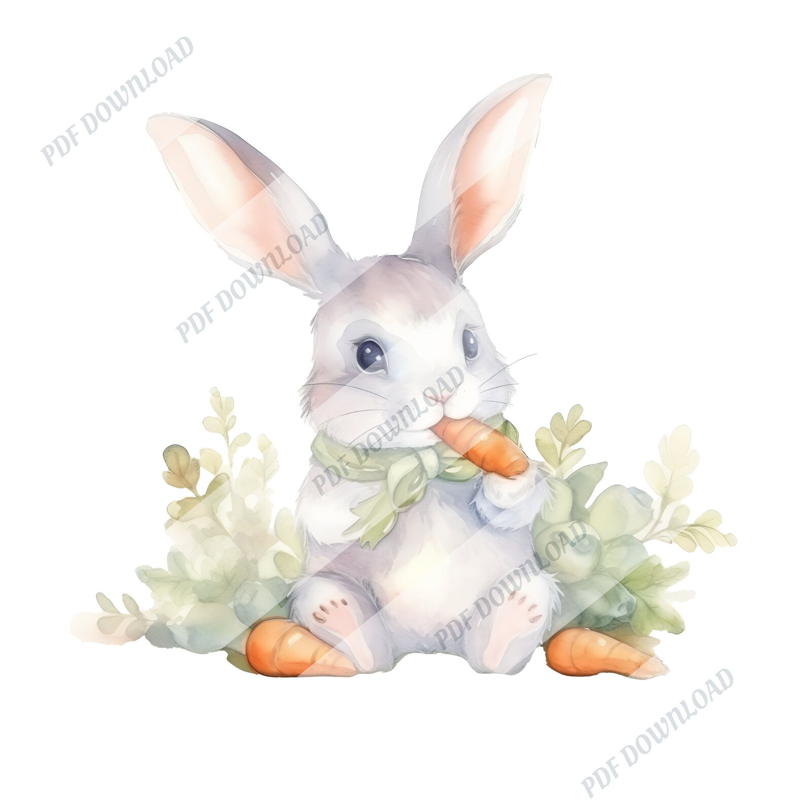 Bunny Clipart, Rabbit Clipart, Watercolor Bunny, Easter Bunny Clipart ...