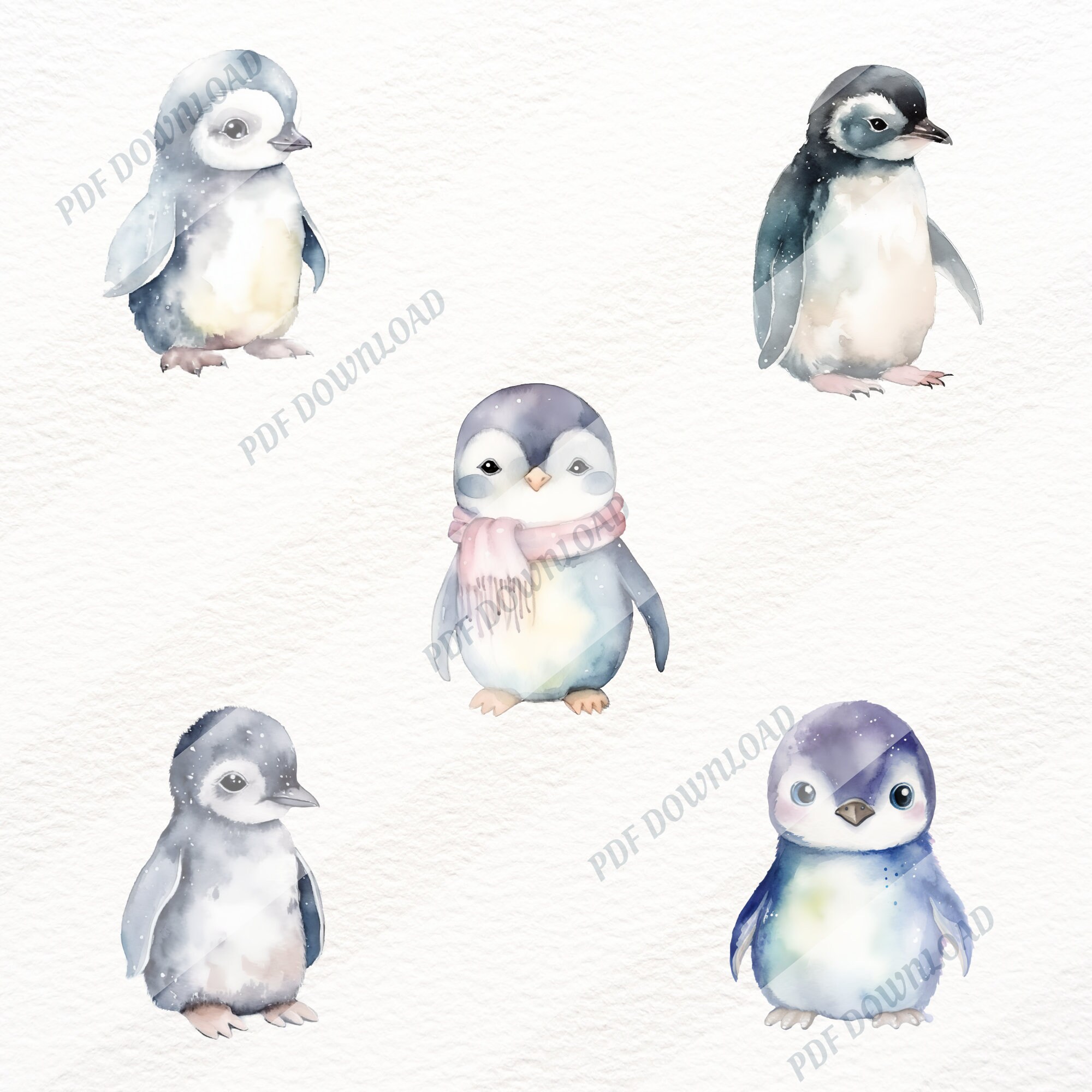 Cute Penguins Clipart, 10 Penguin PNG, Winter Animals, Penguin ...