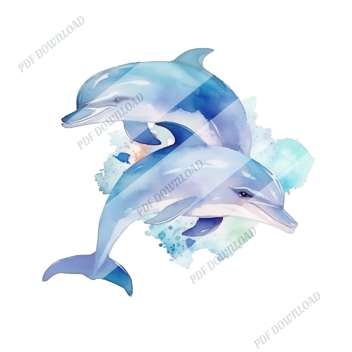 Dolphin Watercolor Clipart, Watercolor Painting, Watercolor Art ...