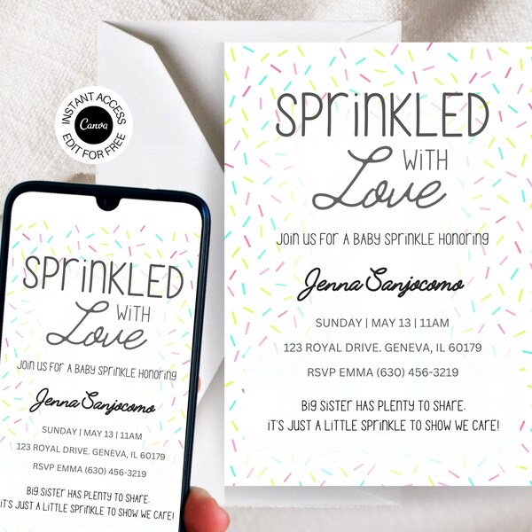 Sprinkle Invitation - Etsy