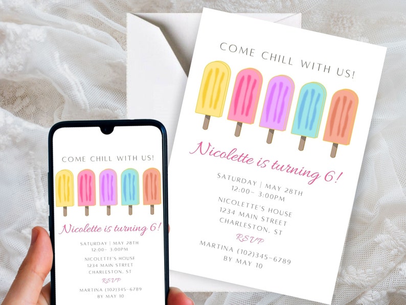 Popsicle Birthday Party Invitation ANY Age | Popsicle Birthday ...