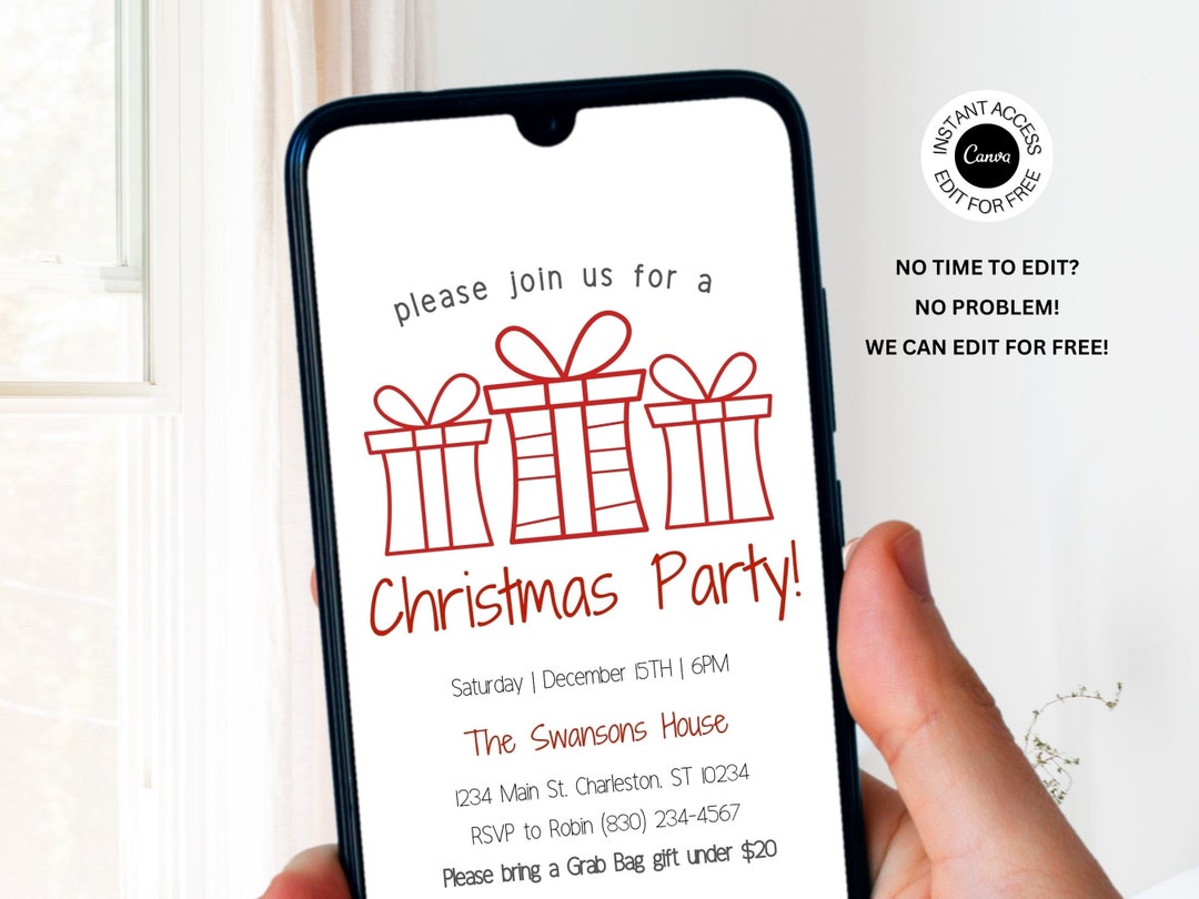 Digital Christmas Party Invitation Holiday Invite Christmas - Etsy