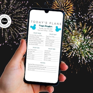 Editable Theme Park Trip Planner | Daily Park Plans Organization for ...