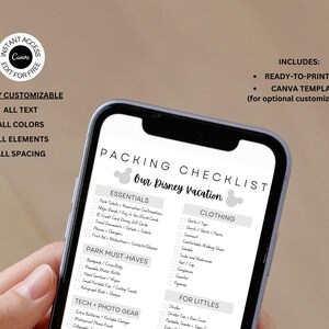 Ultimate Theme Park Packing List | Printable & Editable Travel ...