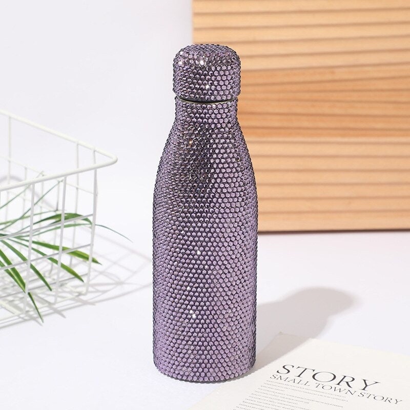 Diamond Bling Water Bottle Thermos JLO Crystal Stainless Steel Tumblers ...