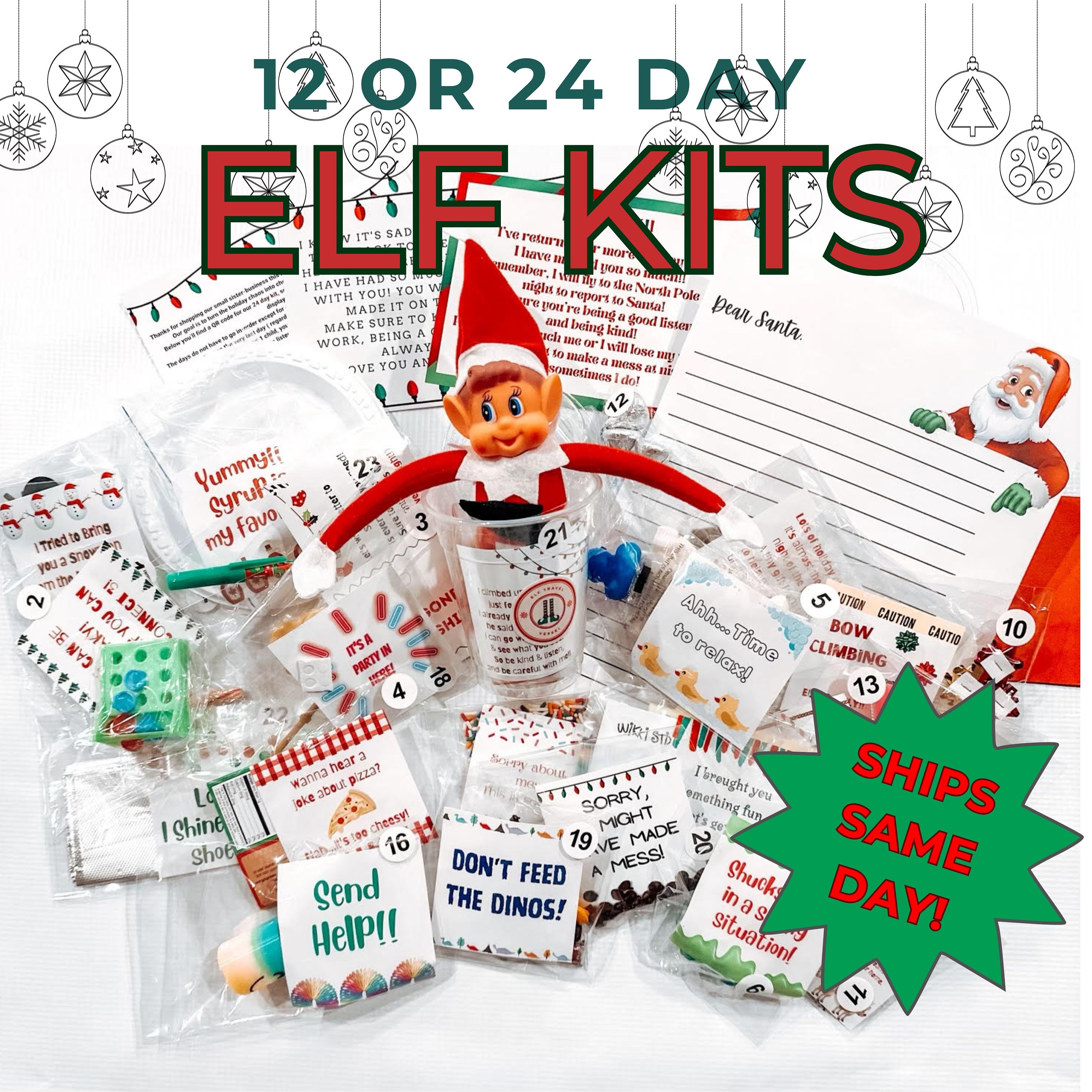 Elf Kits 12 & 24 Day 2023 Elf Activites Elf Props complete Elf Kits Elf ...