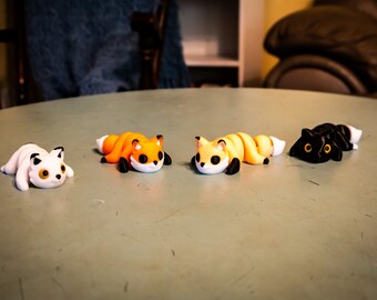 3D Printed Articulated Miniature Animal Pet Fidget Toy Orange Kit Baby ...