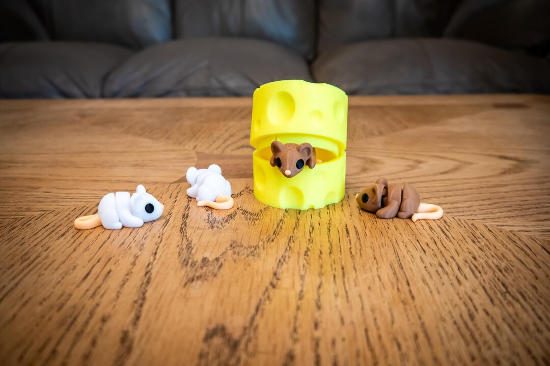 Baby Mouse Fidget Toy/keychain (optional Cheese Box) - Etsy