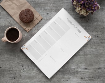 Weekly Planner Printable, Instant Download, Minimal Productivity ...