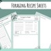 Printable Foraging Recipe Sheets, Record Your Recipes, Download PDF and ...
