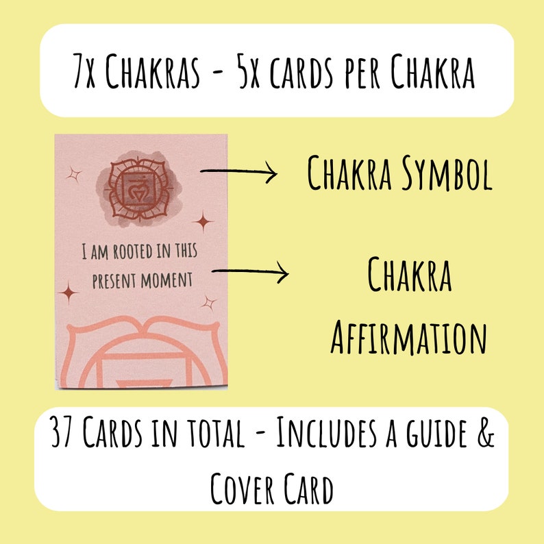 Printable Chakra Affirmation Cards, Digital Product, Print at Home, Set ...