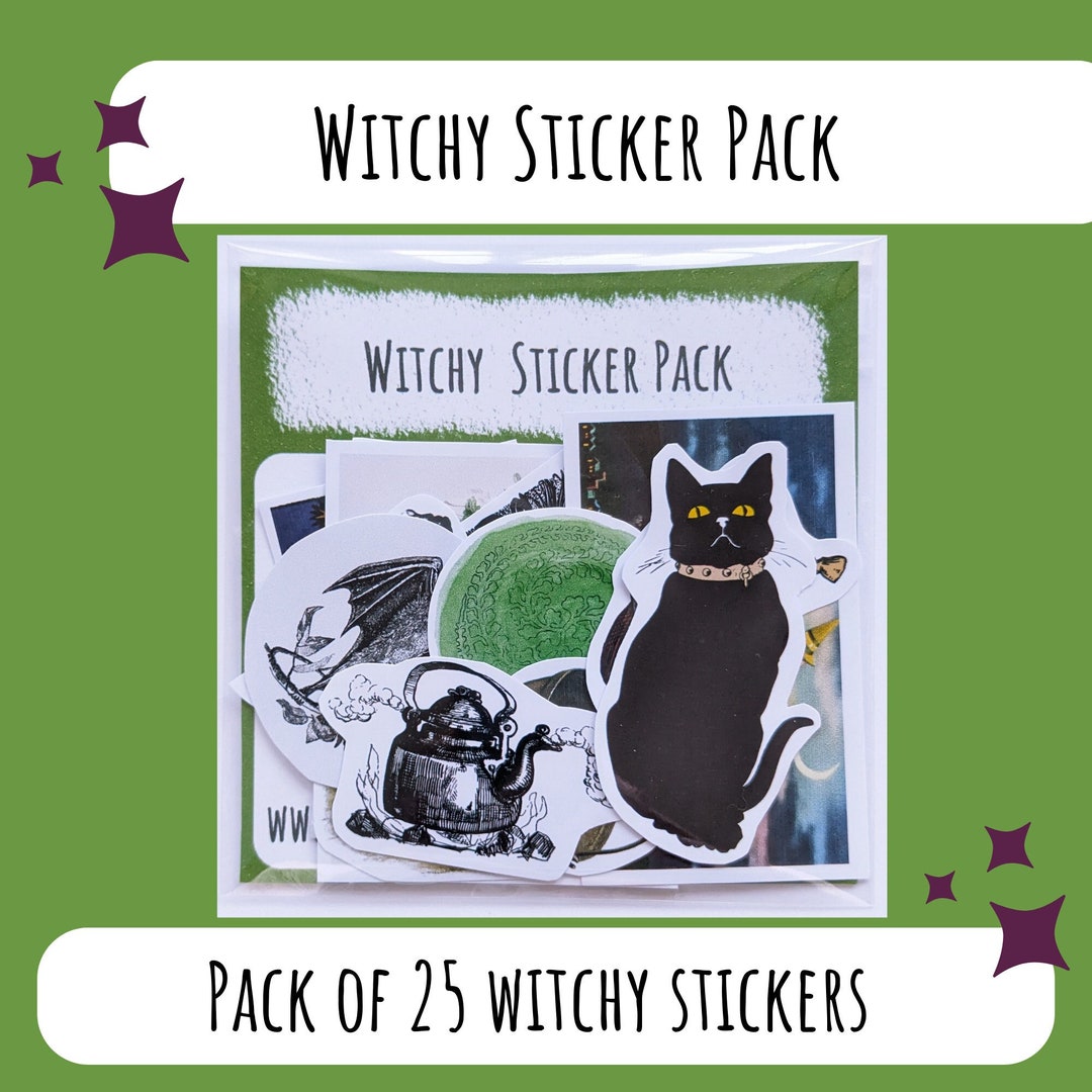 Witchy Sticker Pack Containing 25x Hand Cut Stickers With a Gothic and ...
