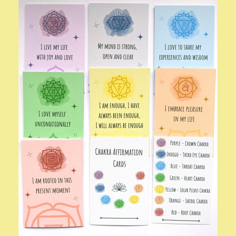 Printable Chakra Affirmation Cards Digital Product Print at - Etsy