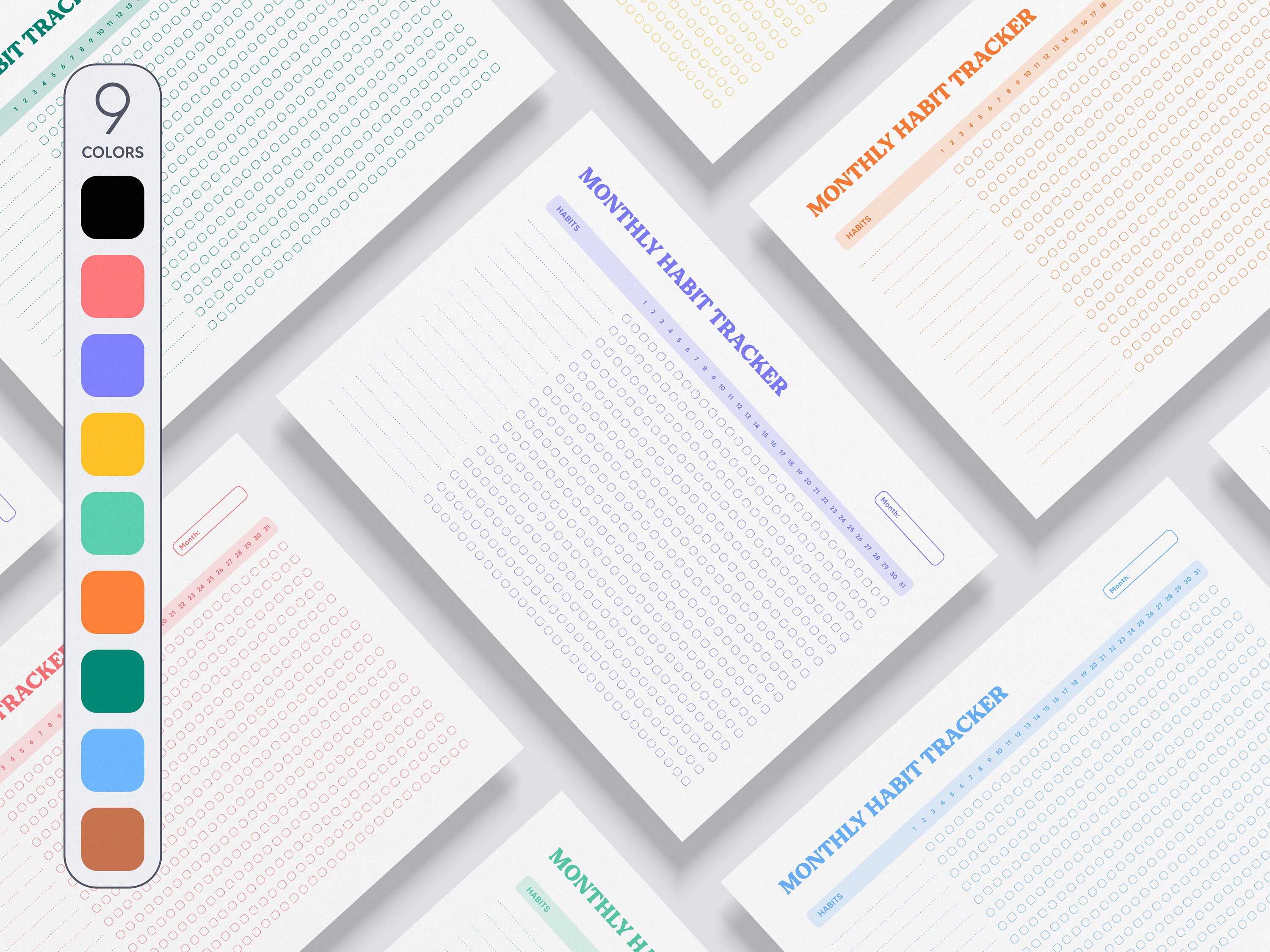 Monthly Habit Tracker, Routine Tracker, 30 Days Habit Challenge ...