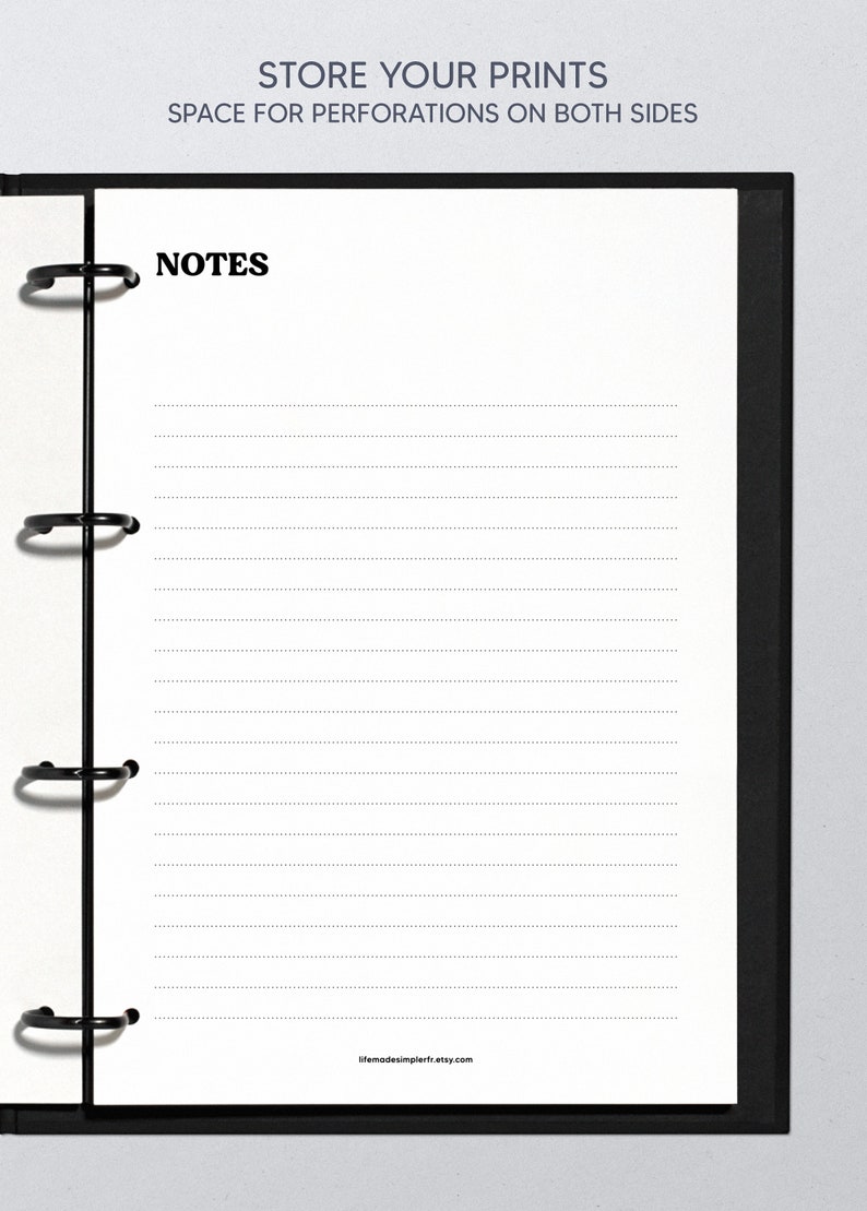1 Column Notes, Daily Task, Minimalist Notes Page, Digital & Printable ...