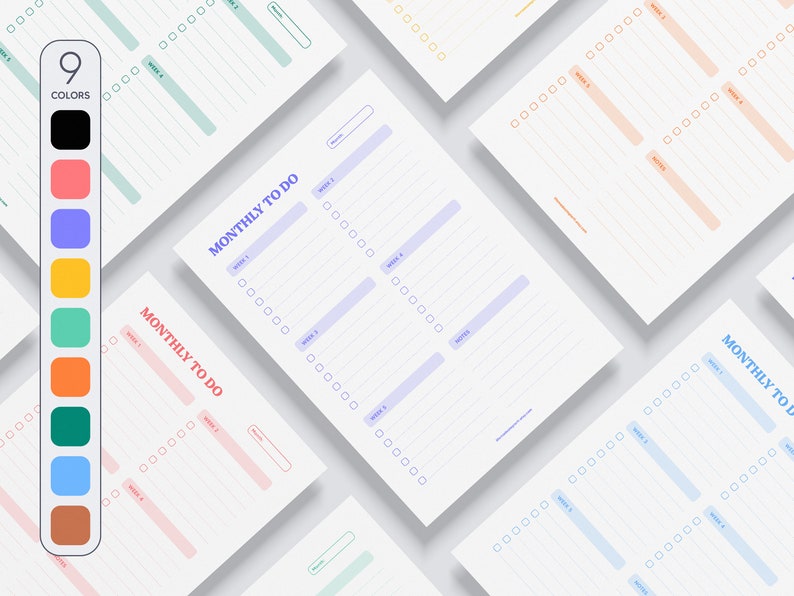 Monthly to Do List, Monthly Plan, Digital & Printable Planner | Instant ...