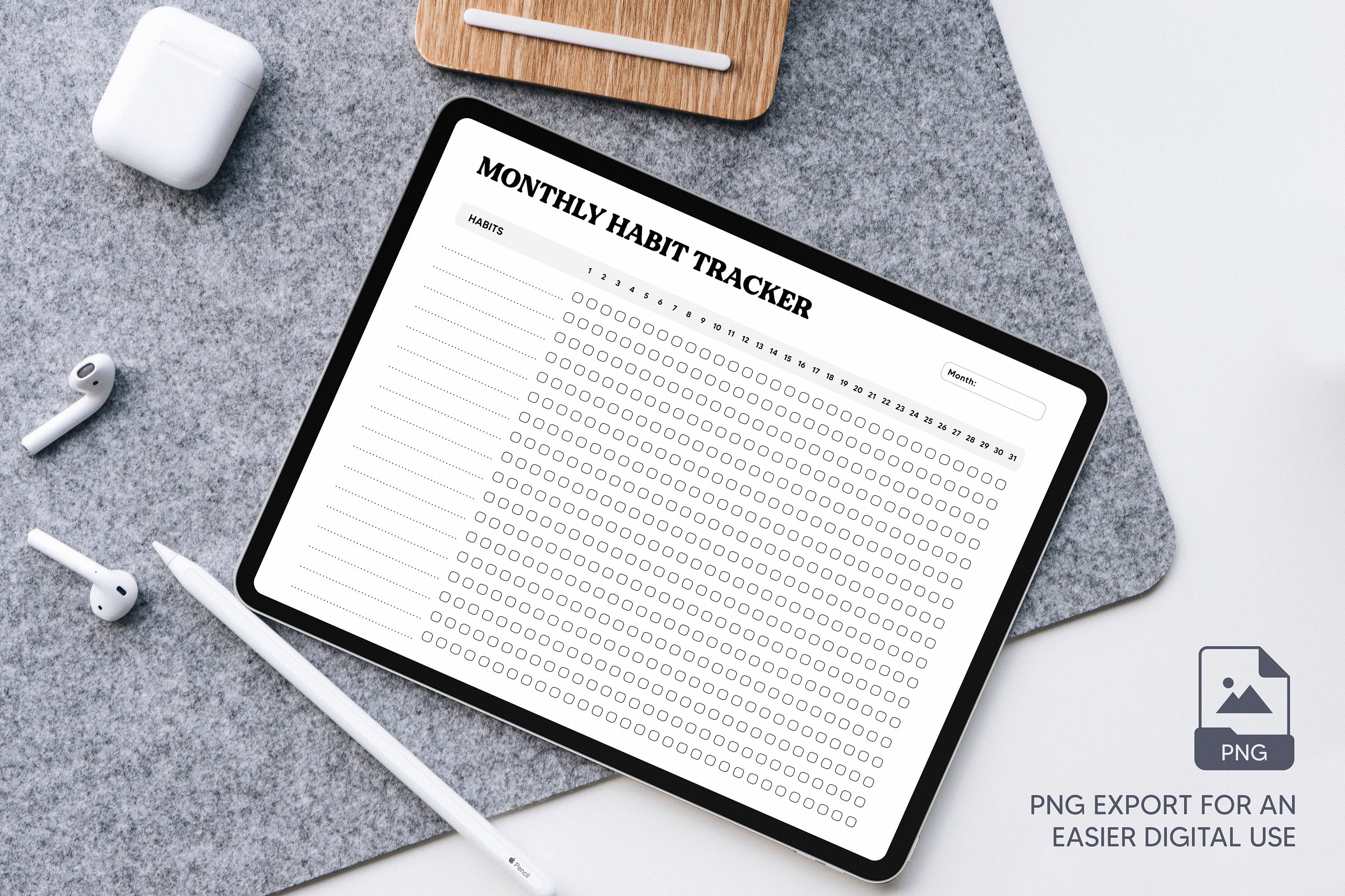 Monthly Habit Tracker, Routine Tracker, 30 Days Habit Challenge ...