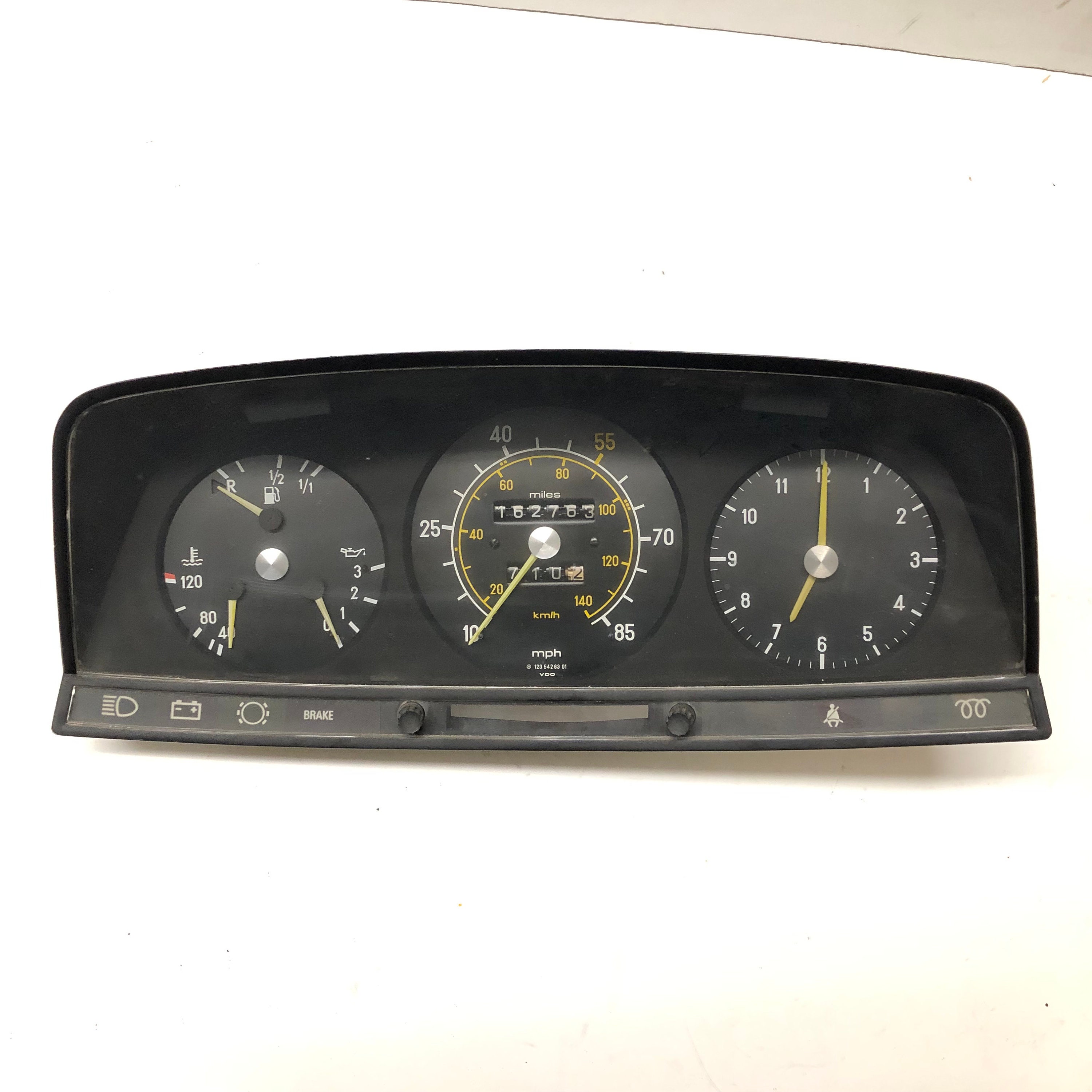 W123 240D Instrument Cluster, Speedometer, Clock, Fuel, Oil, Temp, 240D ...