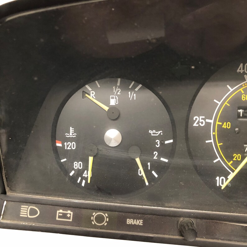 W123 240D Instrument Cluster, Speedometer, Clock, Fuel, Oil, Temp, 240D ...