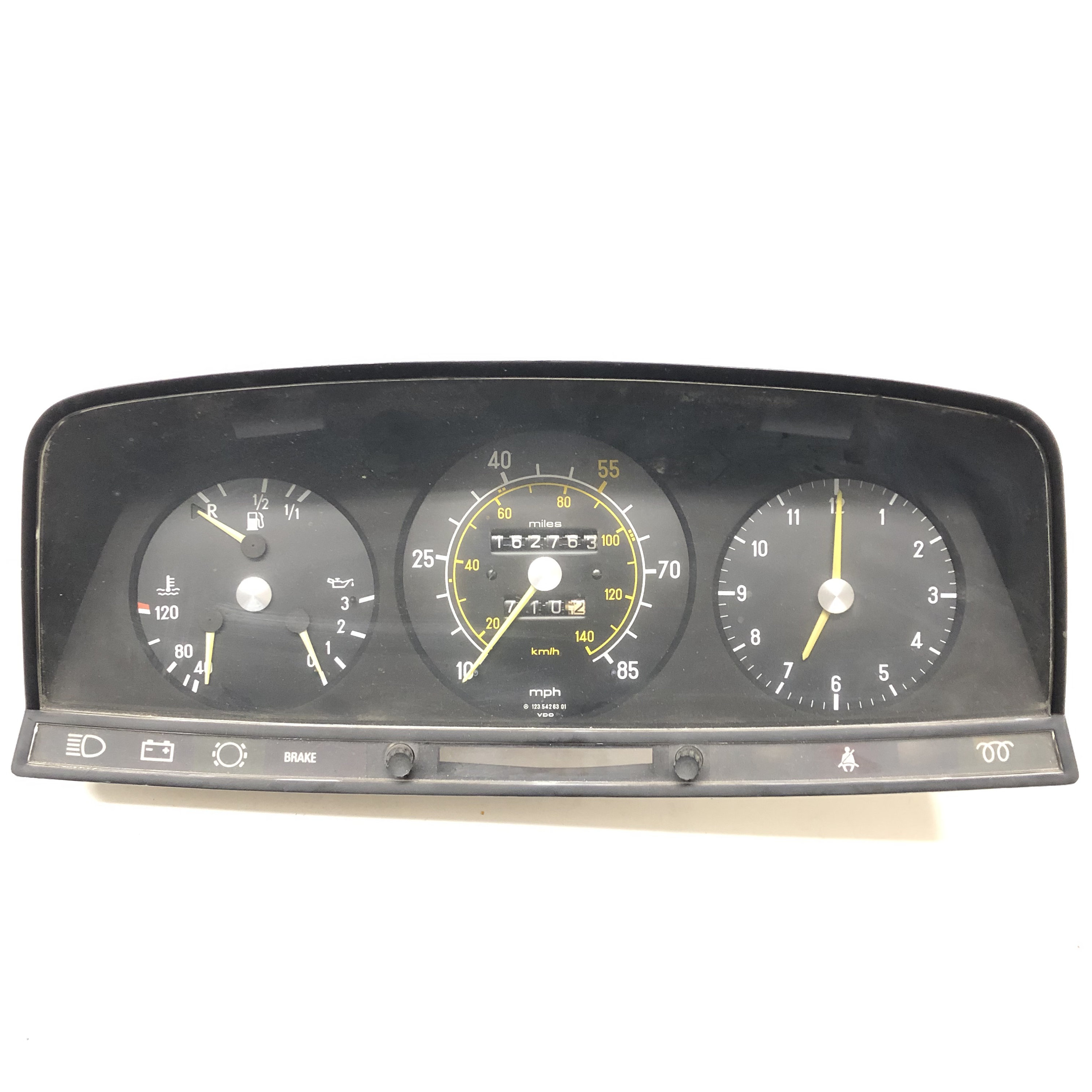 W123 240D Instrument Cluster, Speedometer, Clock, Fuel, Oil, Temp, 240D ...