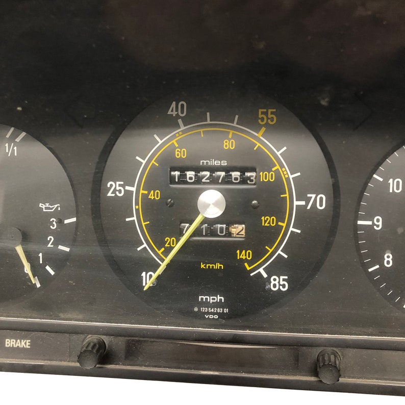 W123 240D Instrument Cluster, Speedometer, Clock, Fuel, Oil, Temp, 240D ...