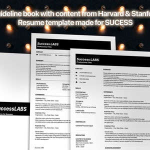 Harvard Stanford> Resume Template & Guideline- Words, Google Docs, and ...