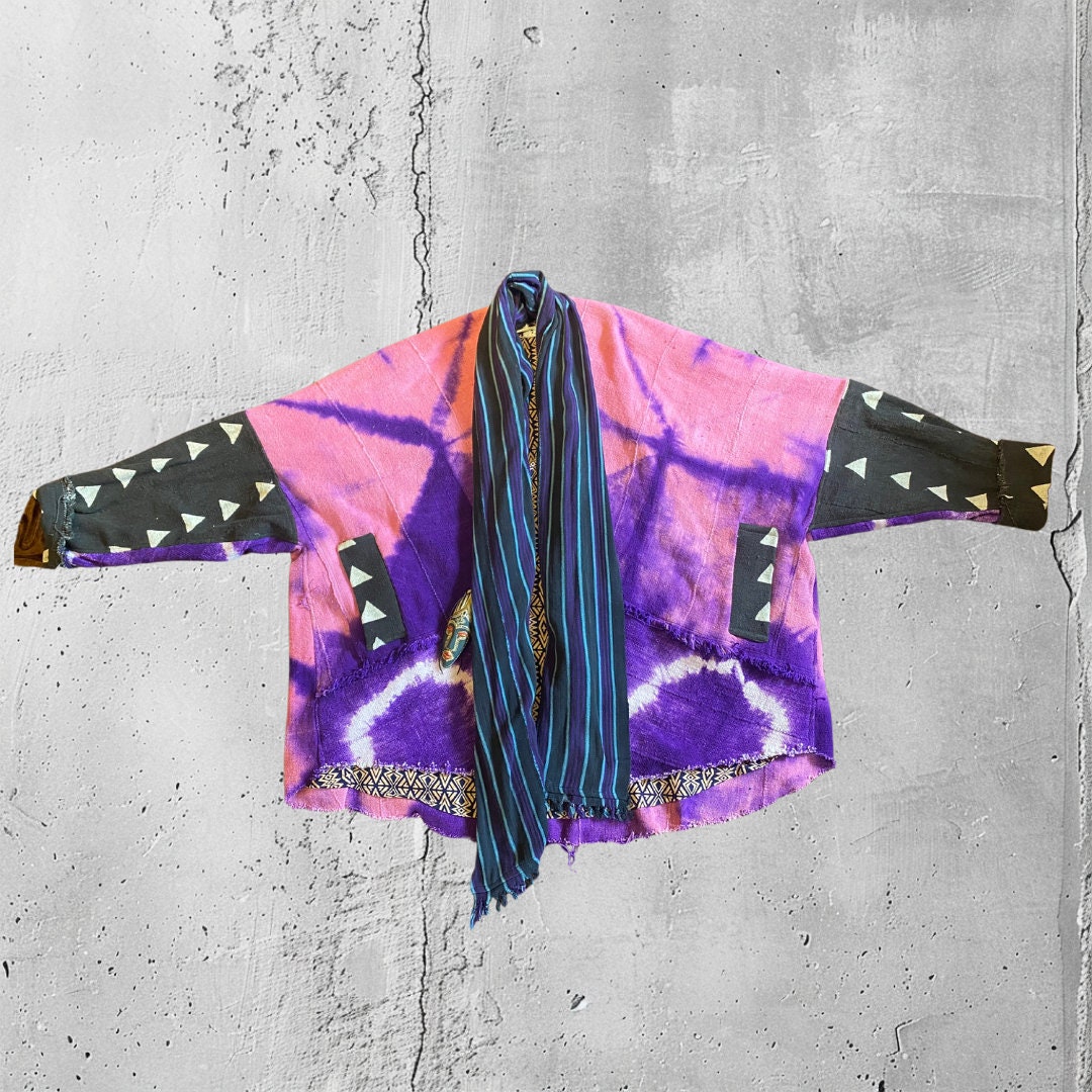 Purple & Black Mudcloth Reversible Jacket - Etsy