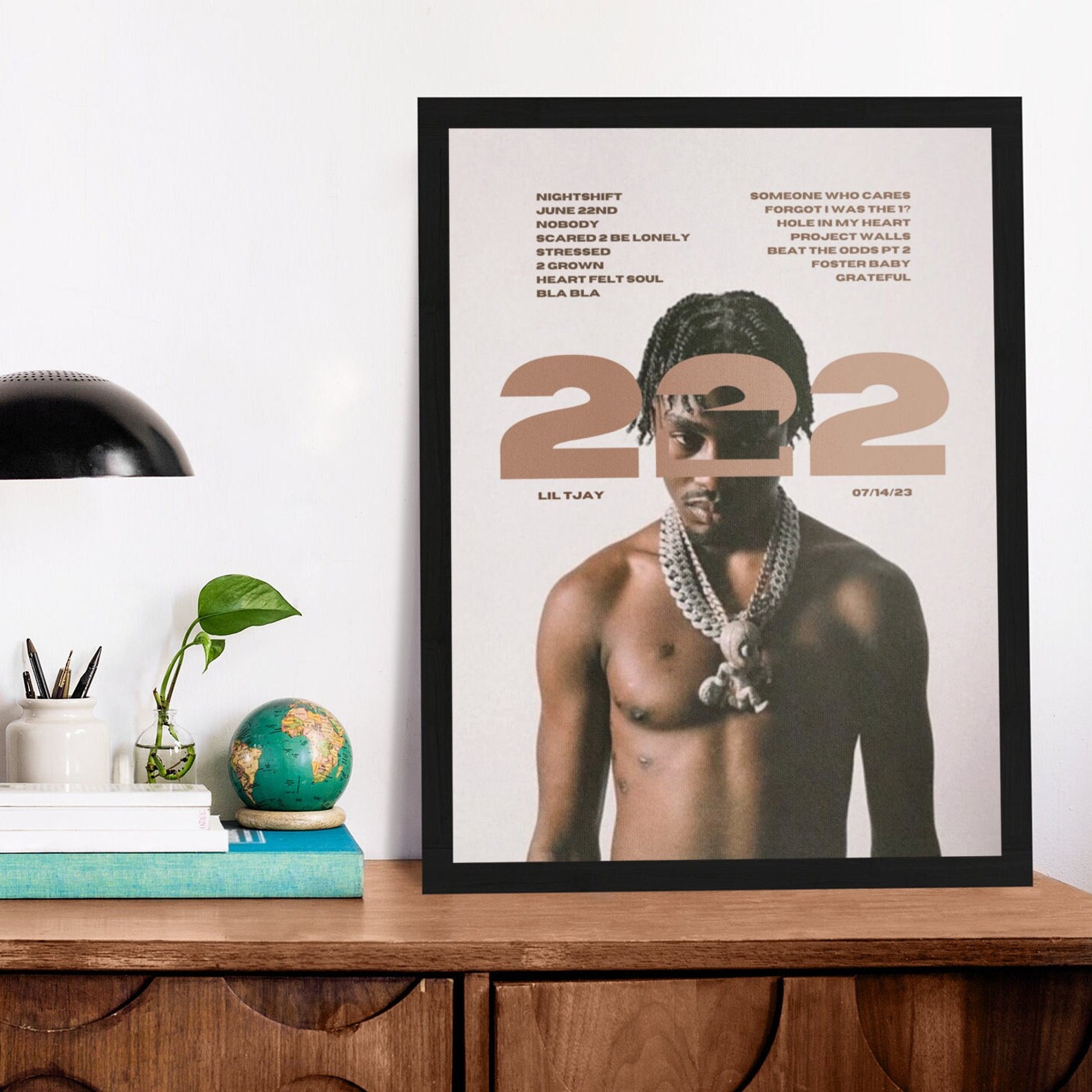 Lil Tjay Digital Download Poster, 222 Poster, Music Artist Album Cover ...
