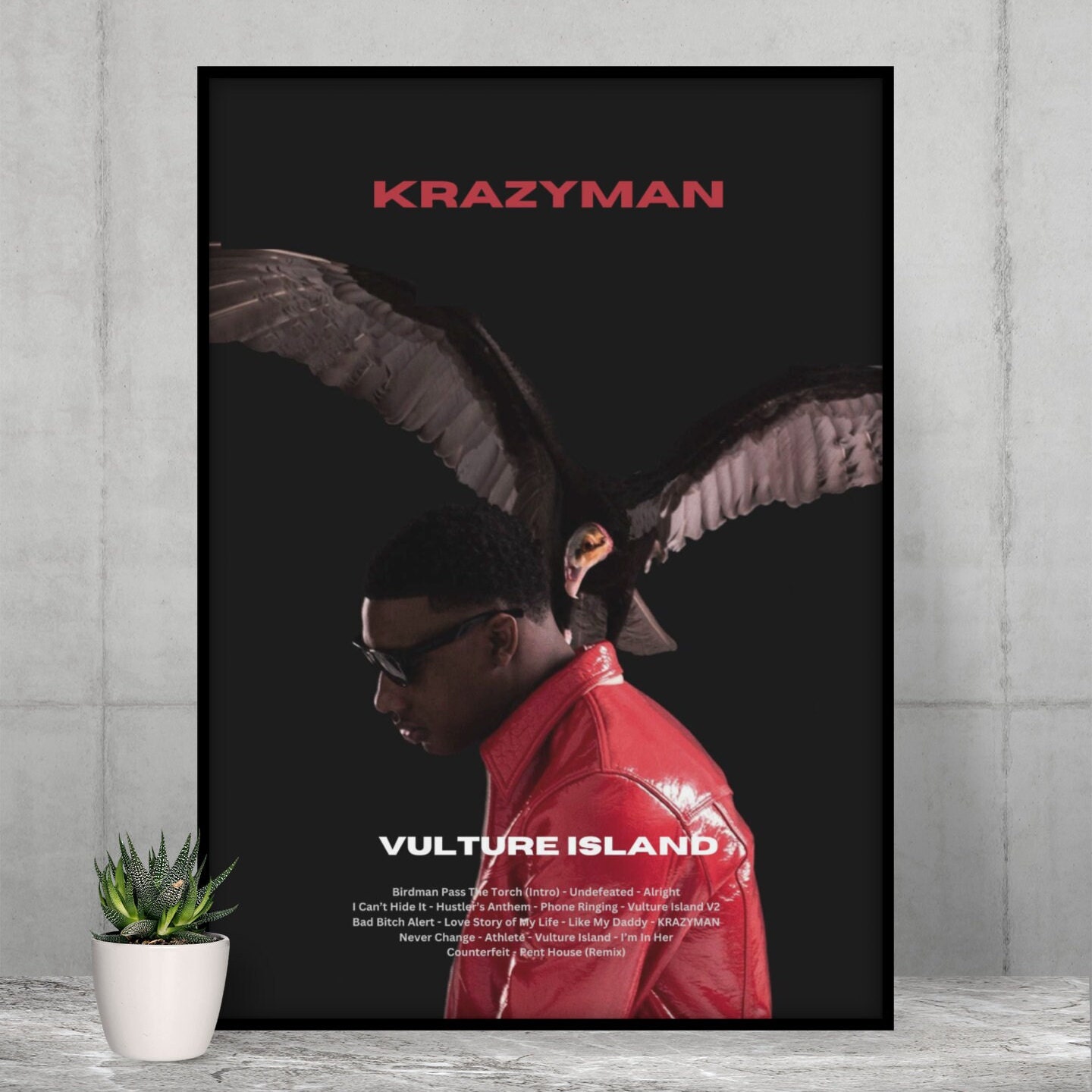 Rob49 KRAZYMAN Digital Download Poster, Welcome to Vulture Island Album ...