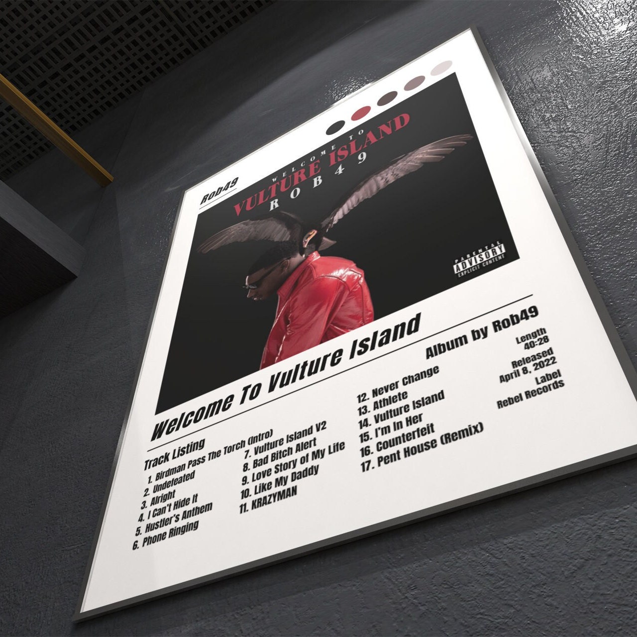 Rob49 Digital Download Poster, Welcome to Vulture Island Album, Music ...