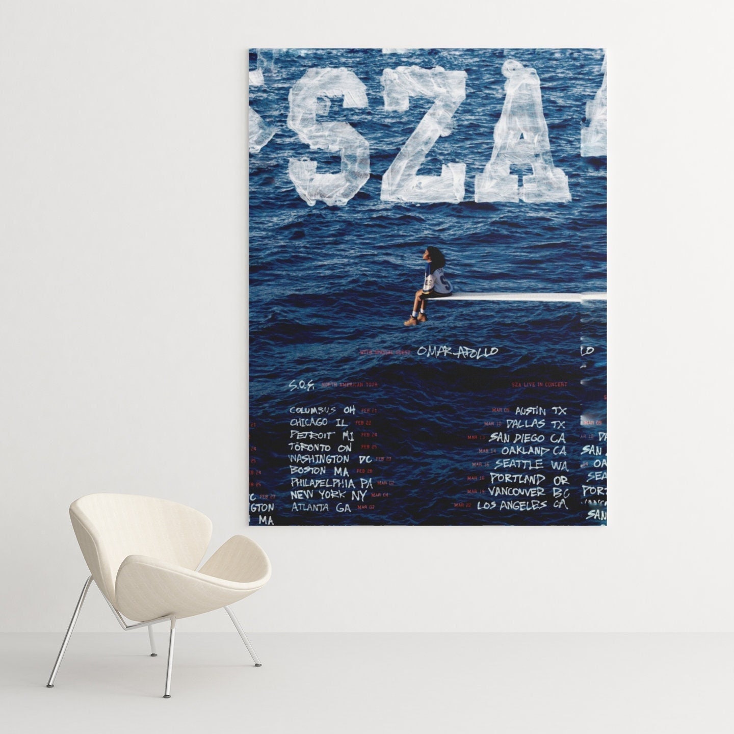 SZA Poster, SOS Album Tour 2022, Music Artist Album Cover Wall Art