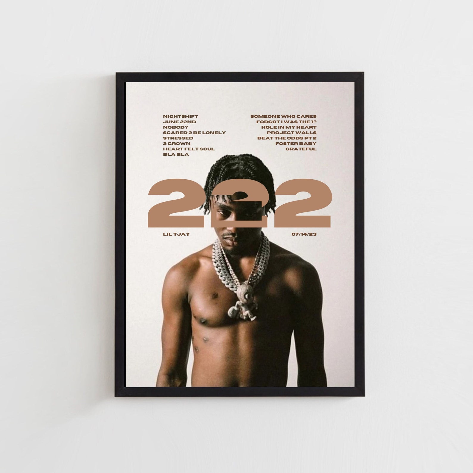 Lil Tjay Digital Download Poster, 222 Poster, Music Artist Album Cover ...