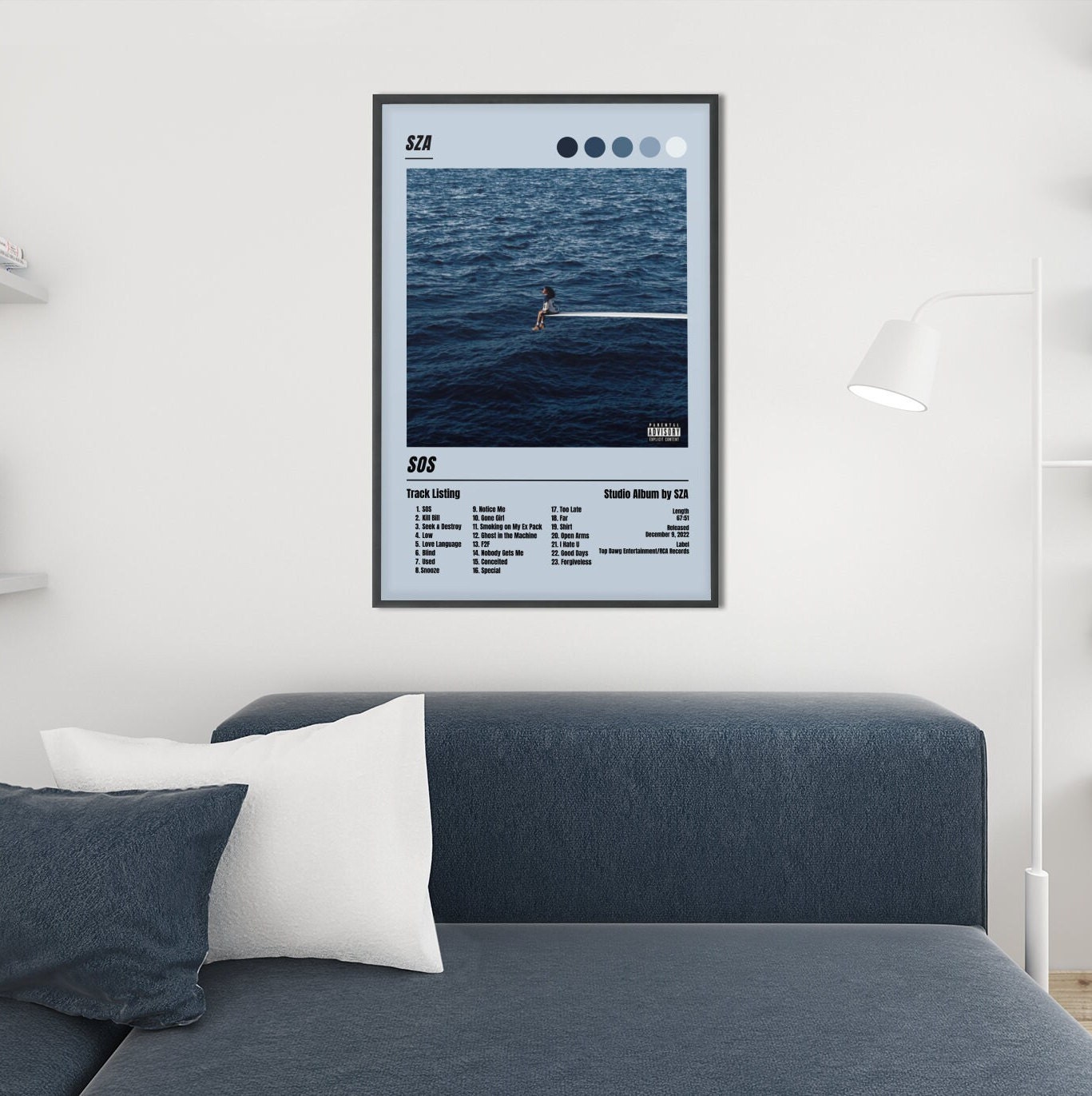 SZA Poster, SOS Album, Music Artist Album Cover Wall Art Designed ...