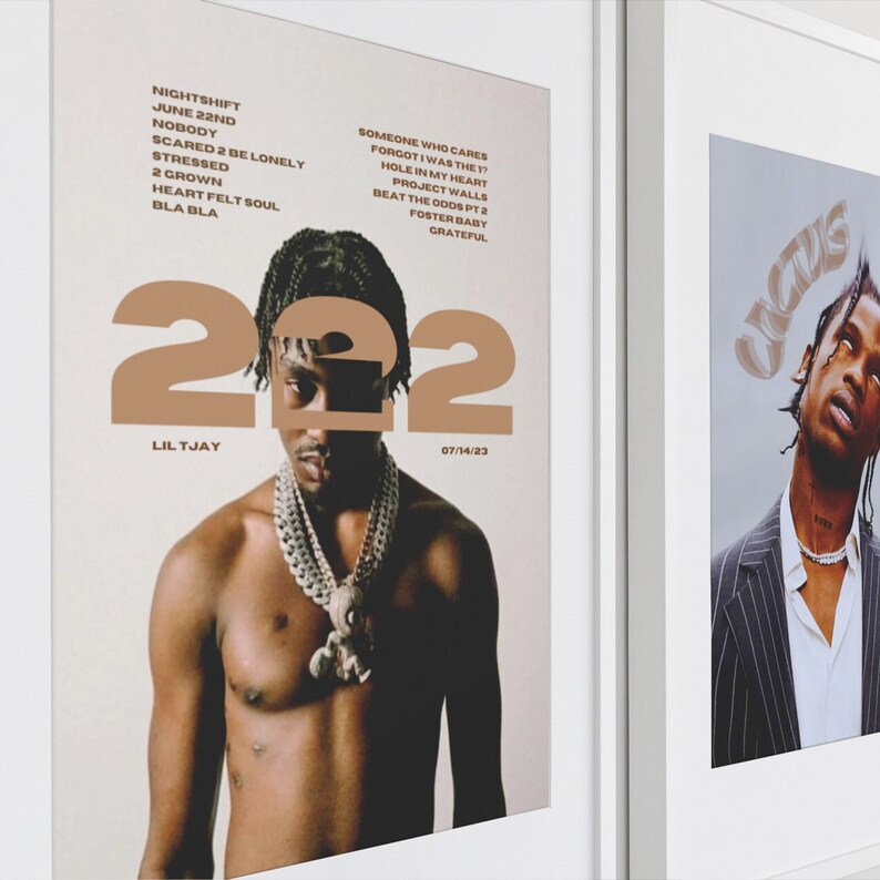 Lil Tjay Digital Download Poster, 222 Poster, Music Artist Album Cover ...