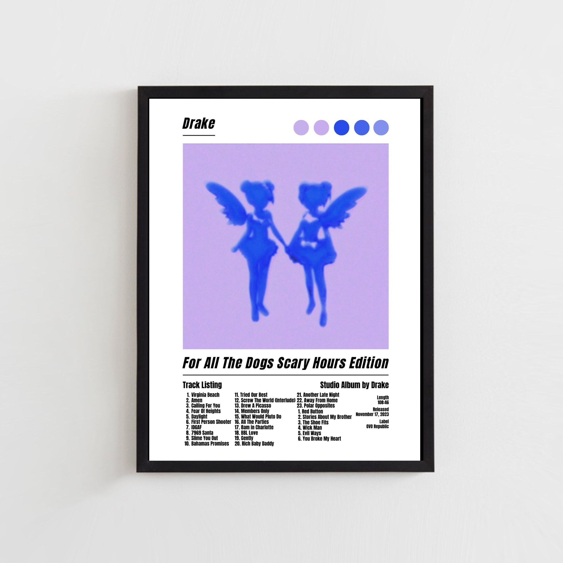 Drake Digital Download Poster, for All the Dogs Scary Hours Edition ...