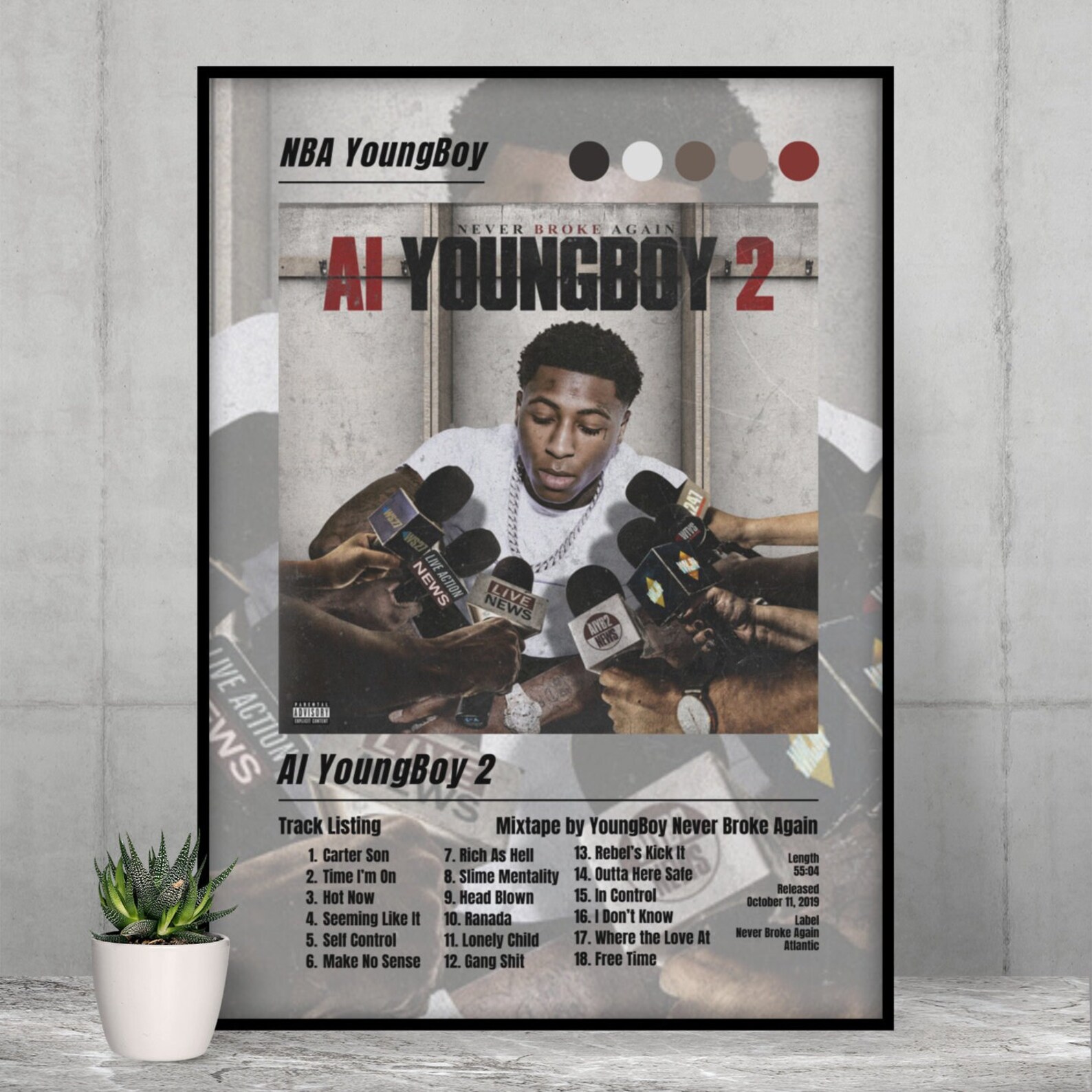 NBA Youngboy Digital Download Poster, Youngboy Never Broke Again Poster ...