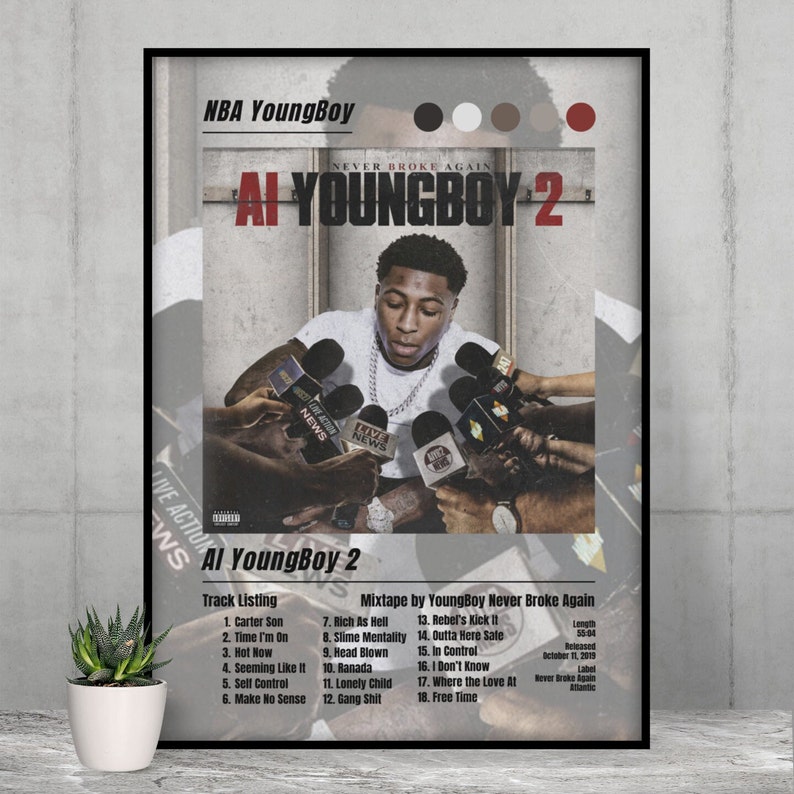 NBA Youngboy Digital Download Poster, Youngboy Never Broke Again Poster ...