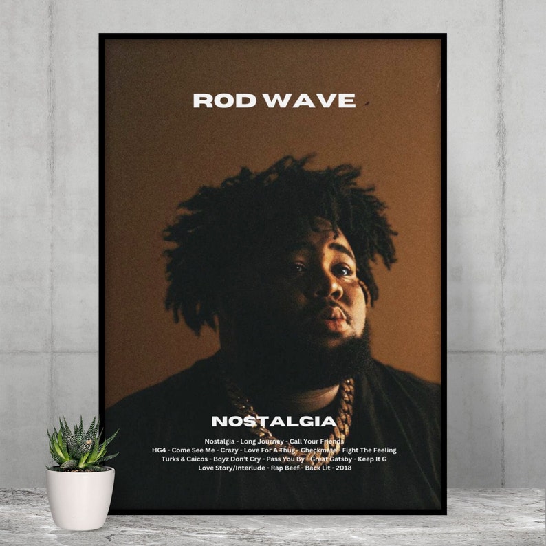 Rod Wave Digital Download Poster, Nostalgia Album, Music Artist Album ...