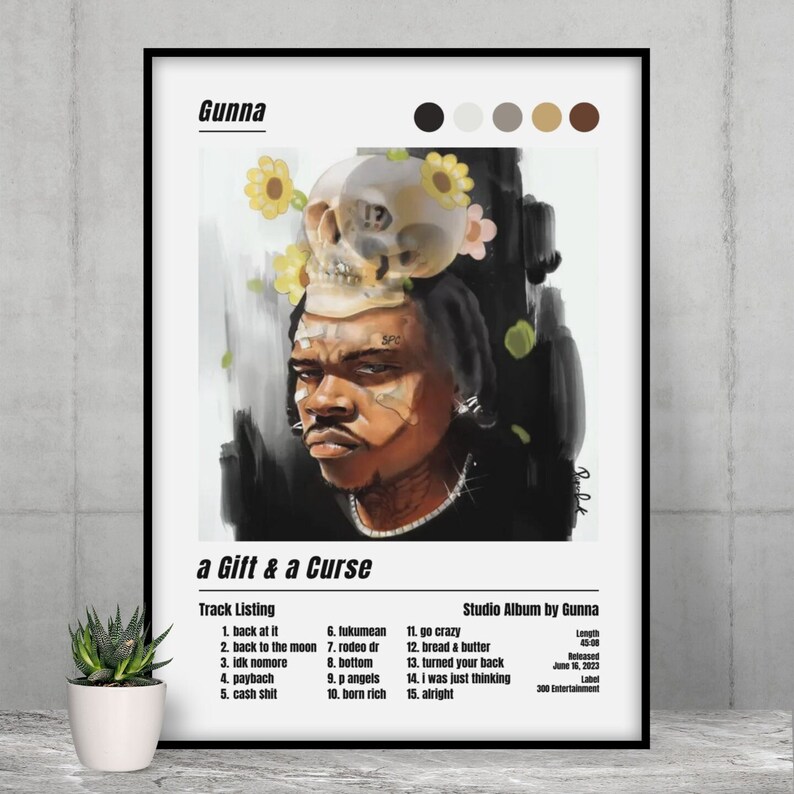 Gunna Digital Download Poster, a Gift & a Curse Album, Music Artist ...