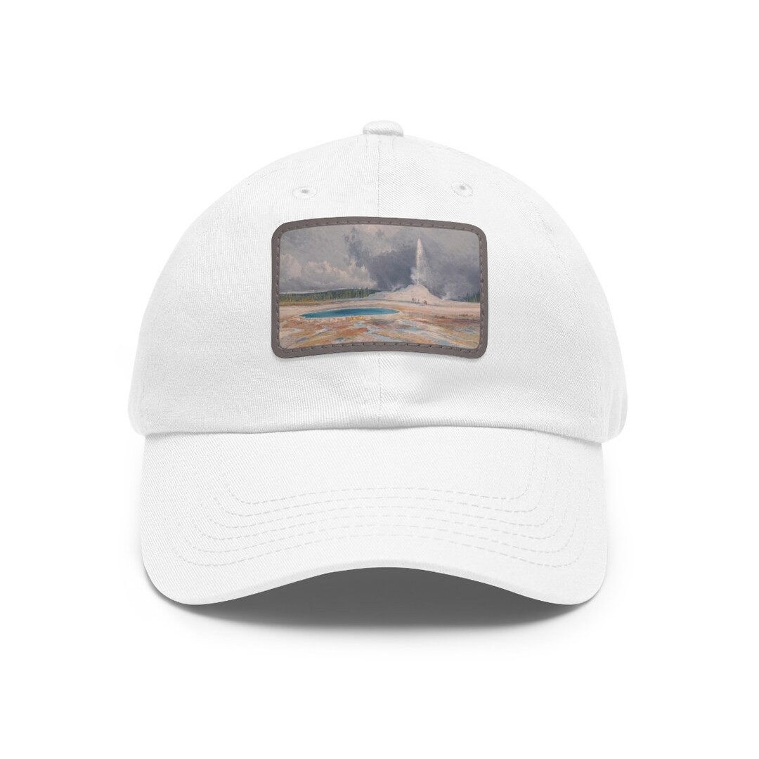 Yellowstone Geyser Dad Hat With Leather Patch - Etsy