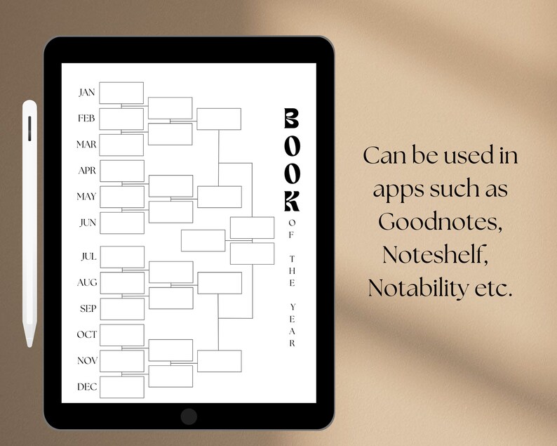 Book of the Year // Favourite Book, Book Journal Printable, Digital ...