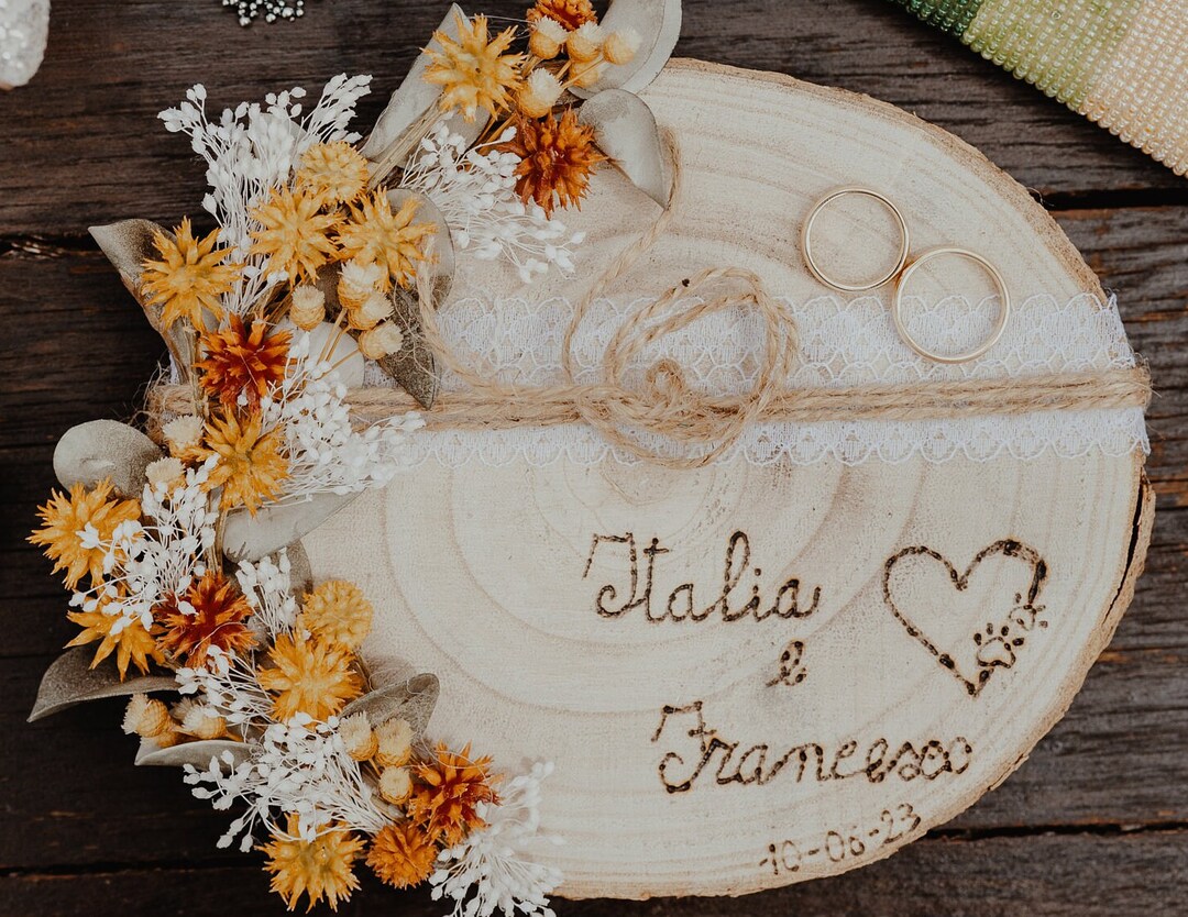 Customizable Wedding Ring Holders With Wooden Base - Etsy